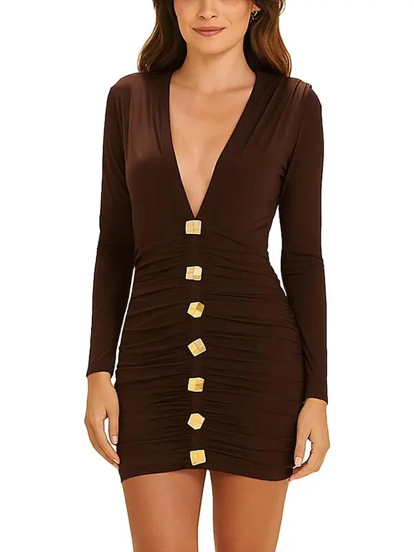 PatBO Moonlit Jersey Dress - Brown