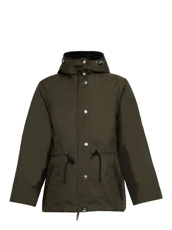 YVES SALOMON Hooded Waterproof Parka With Removable Shearling Bib - Army Green