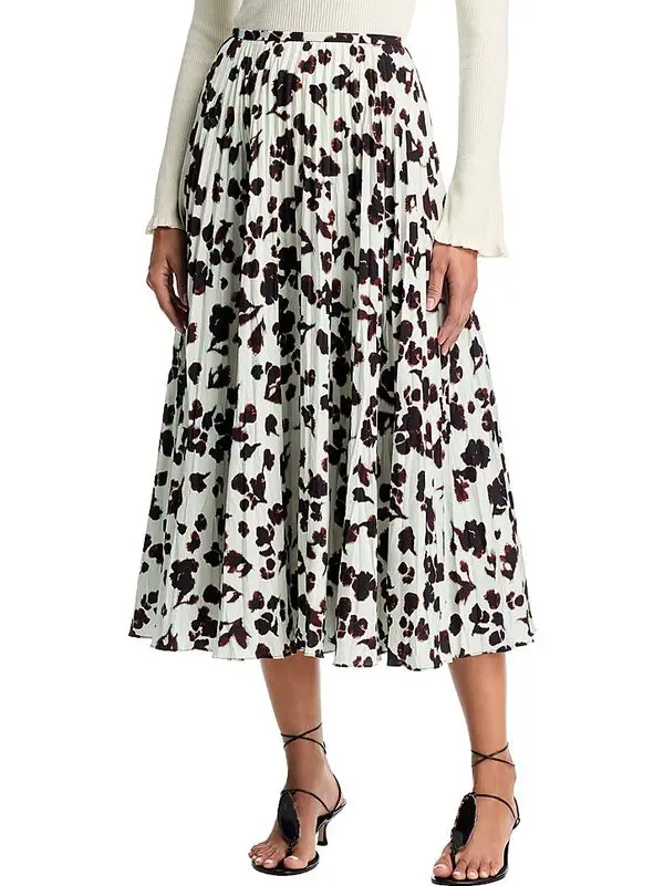 Proenza Schouler White Label Runa Floral Print Maxi Skirt - Acqua Floral