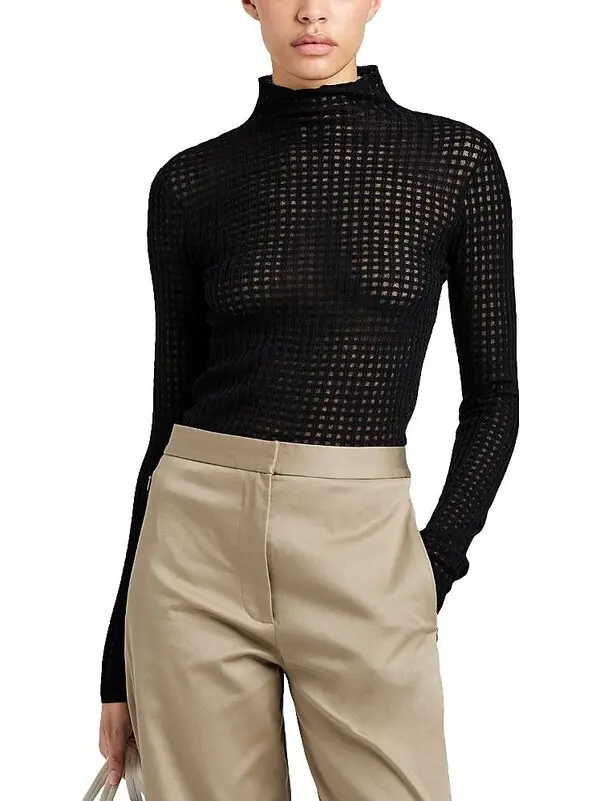 Proenza Schouler White Label Zella Merino Wool Turtleneck Sweater - Black