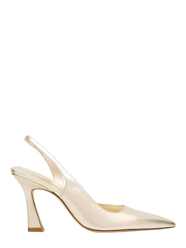 STUART WEITZMAN Metallic Leather D'orsay Slingback Pumps - Light Gold