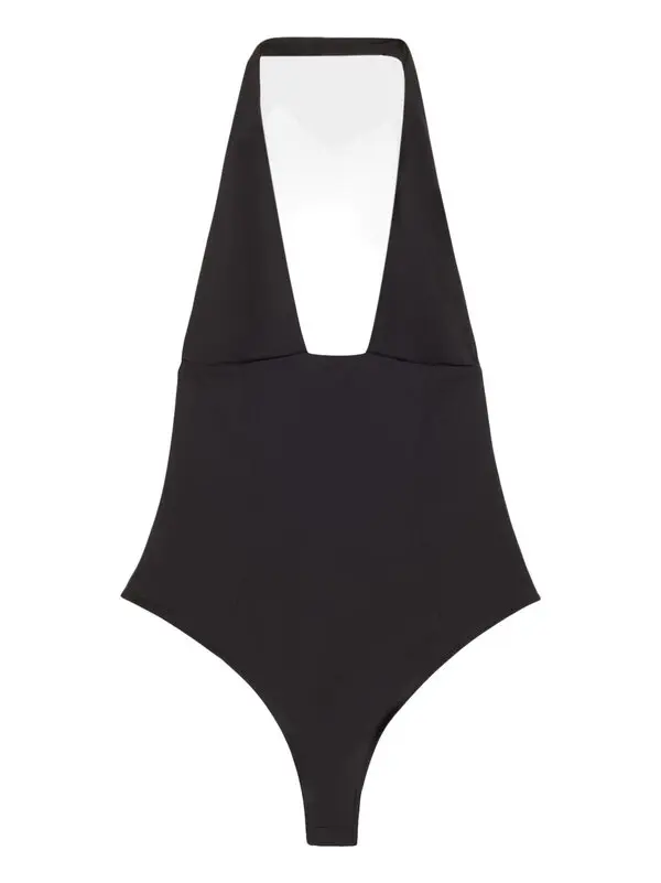 Kiki De Montparnasse Echauffe Plunging Stretch Jersey Bodysuit - Black