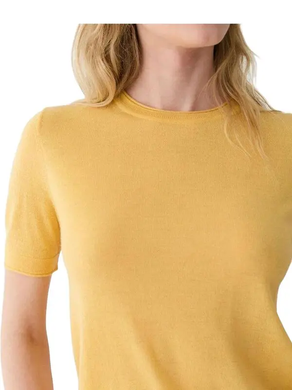 Lafayette 148 New York Cashmere Rib Knit Crewneck Sweater - Daisy