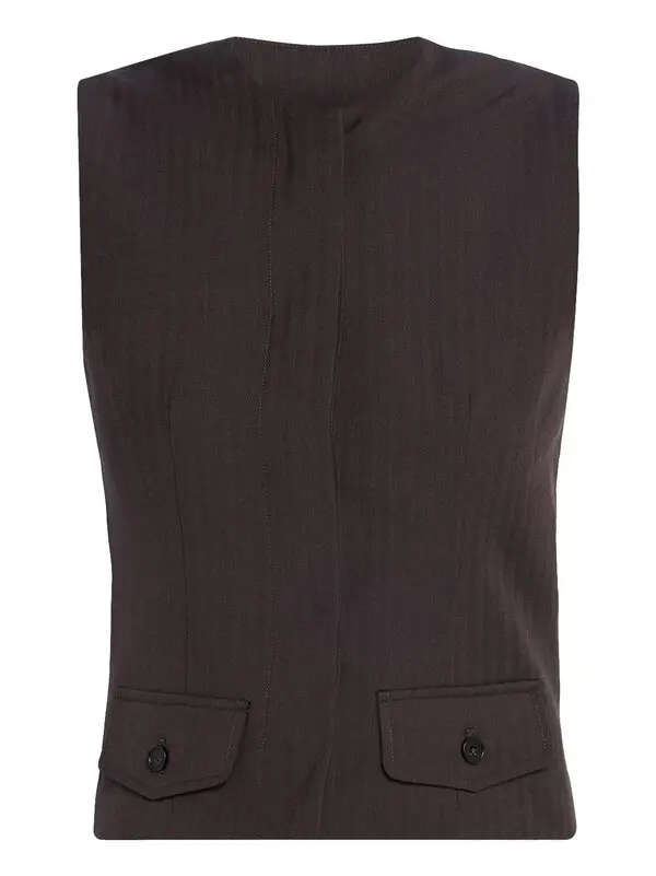WYNN HAMLYN Tailored Vest - Chocolate