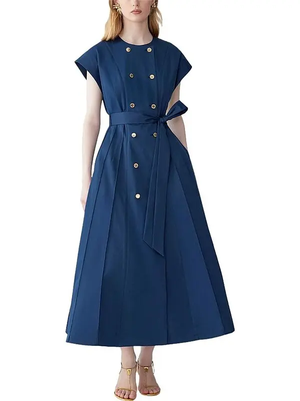 Carolina Herrera Double-breasted Tie-waist Dress - Midnight