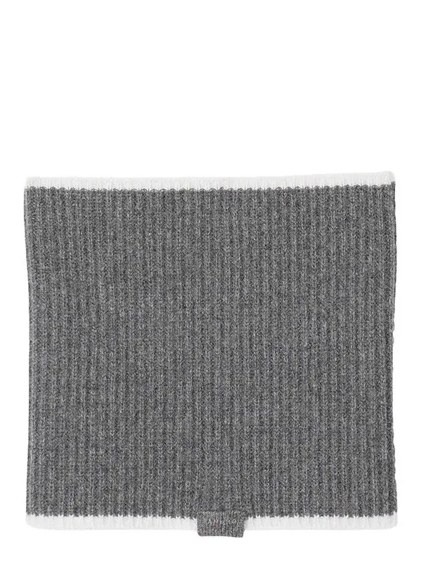 Sandro Rib Knit Neck Warmer Scarf - Grey