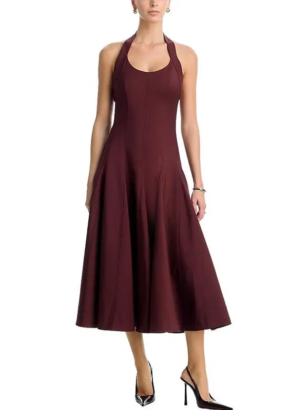 Simkhai Melissa Halter Midi Dress - Mahogany