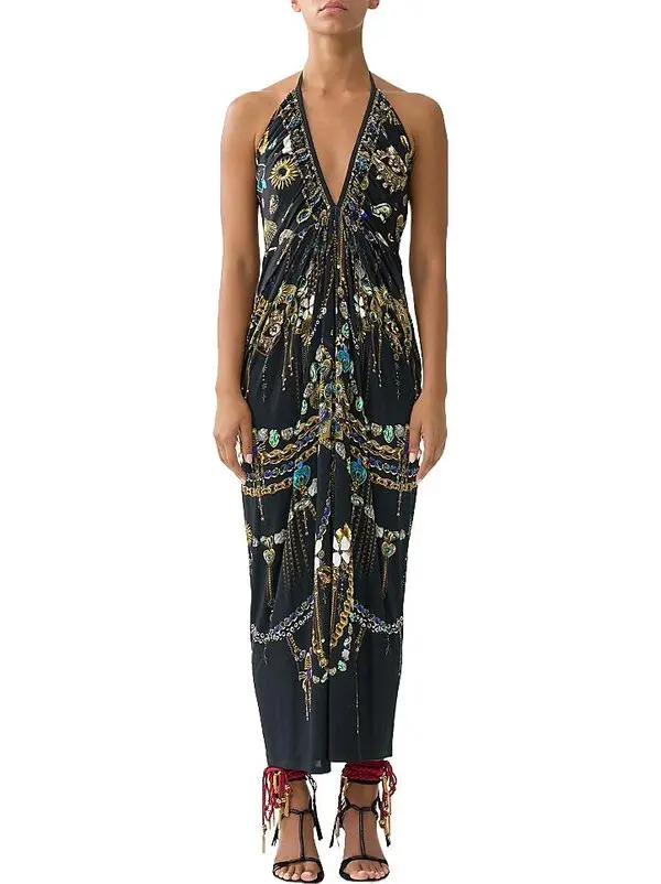 Camilla Printed Jersey Halter Dress - Amulets And Alchemy