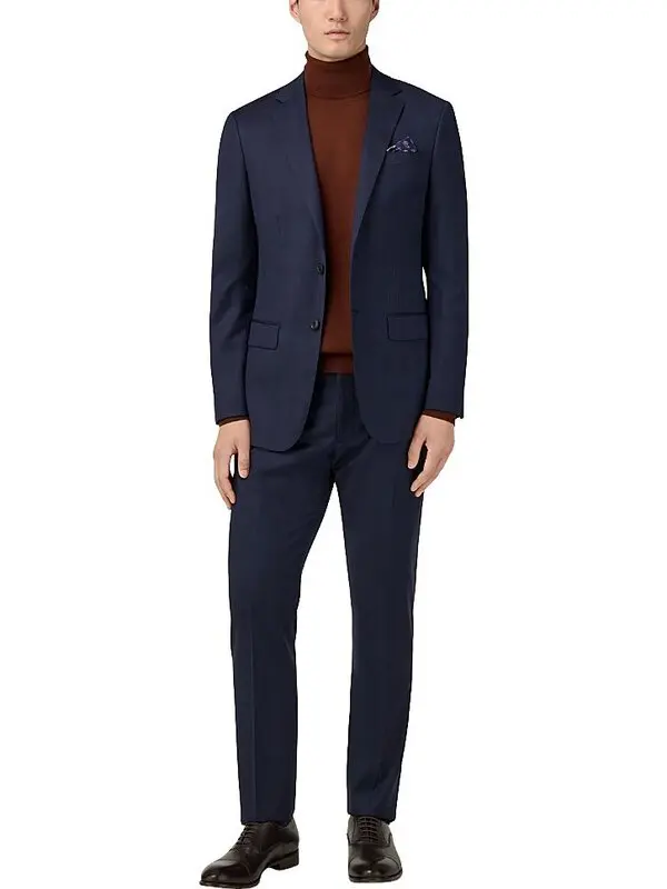 Boggi Milano Slim Fit Prince Of Wales Wool Suit - Navy Blue