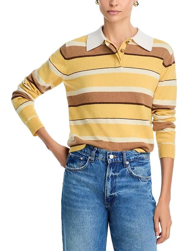 Guest In Residence Cashmere Striped Rugby Sweater - Sole Combo