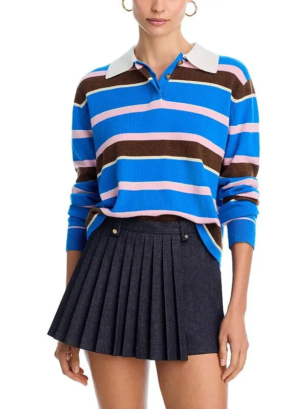 Guest In Residence Cashmere Striped Rugby Sweater - Twilight Combo