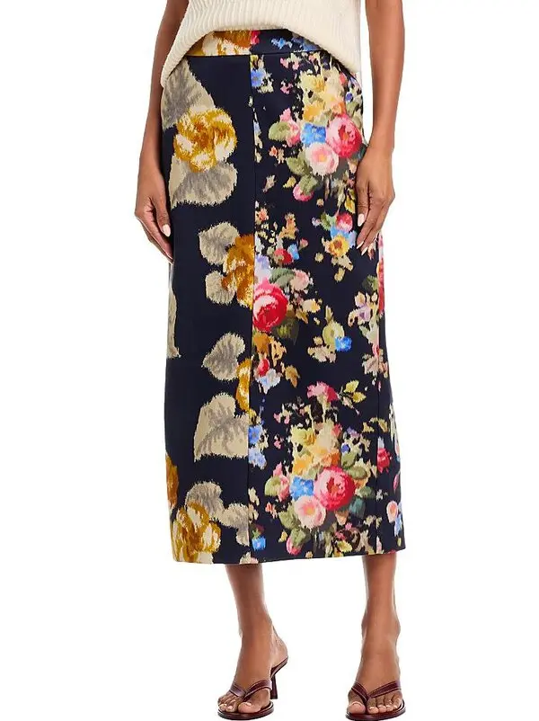 Essentiel Antwerp Floral High Waisted Maxi Skirt - Off White