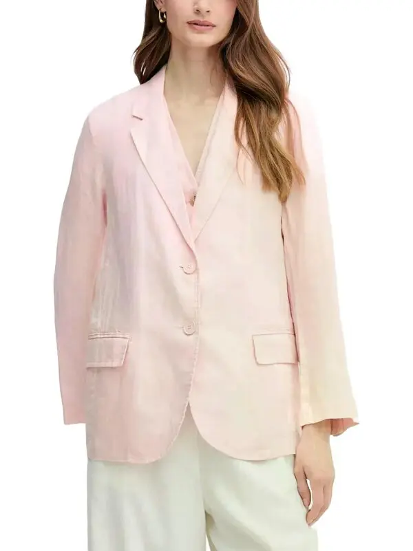 BENETTON Notched Lapel Button Blazer - Pink