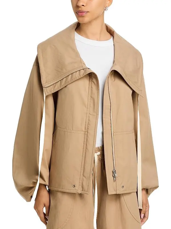 Co Jacket With Spread Collar - Camel