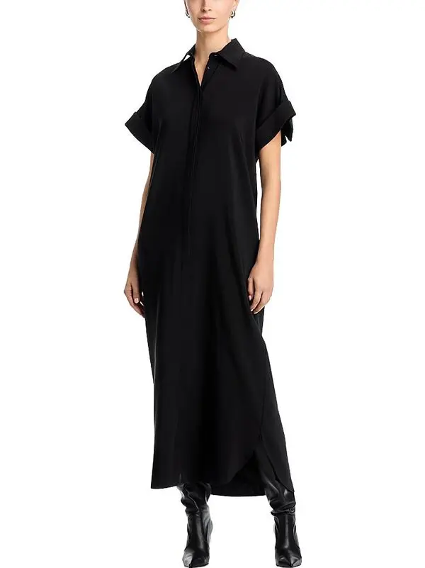 Brandon Maxwell Emory Shirt Dress - Black