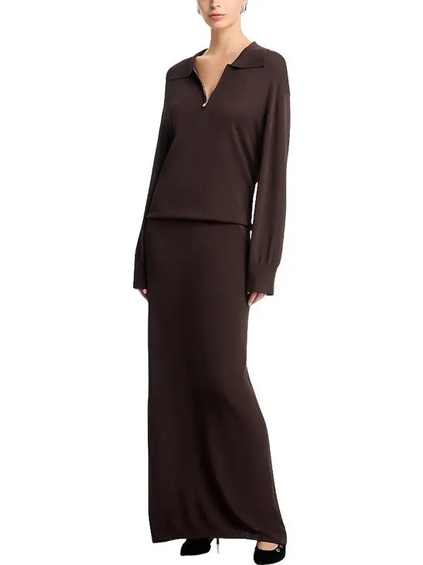Brandon Maxwell Sabine Polo Dress - Truffle
