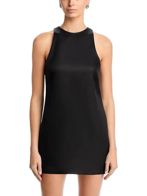 Brandon Maxwell Joelle Wool Silk Mini Dress - Black