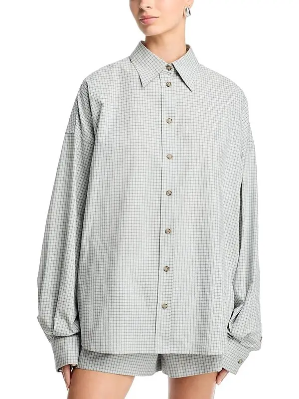 Brandon Maxwell Harvey Boyfriend Shirt - Cool Grey
