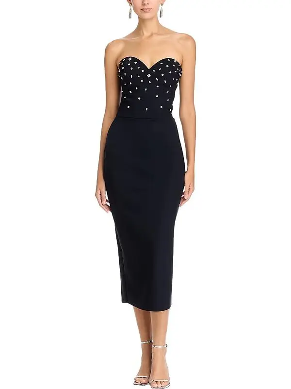 Chiara Boni La Petite Robe Mahta Embellished Midi Dress - Black