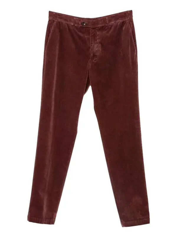 MICHAEL COAL Zip-fastening Corduroy Trousers - Red
