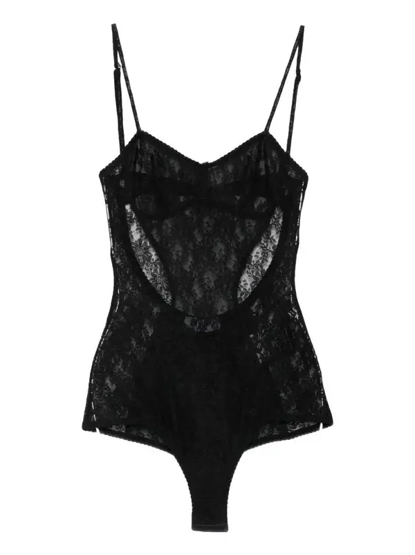 Attico Lace Bodysuit - Black
