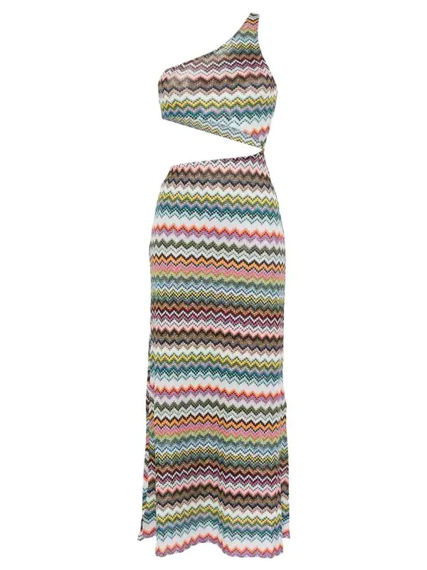 Missoni One-shoulder Midi Dress - Pink