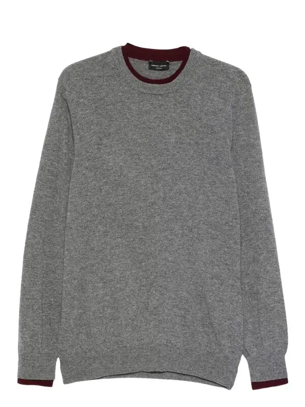 ROBERTO COLLINA Ribbed-trim Sweater - Grey