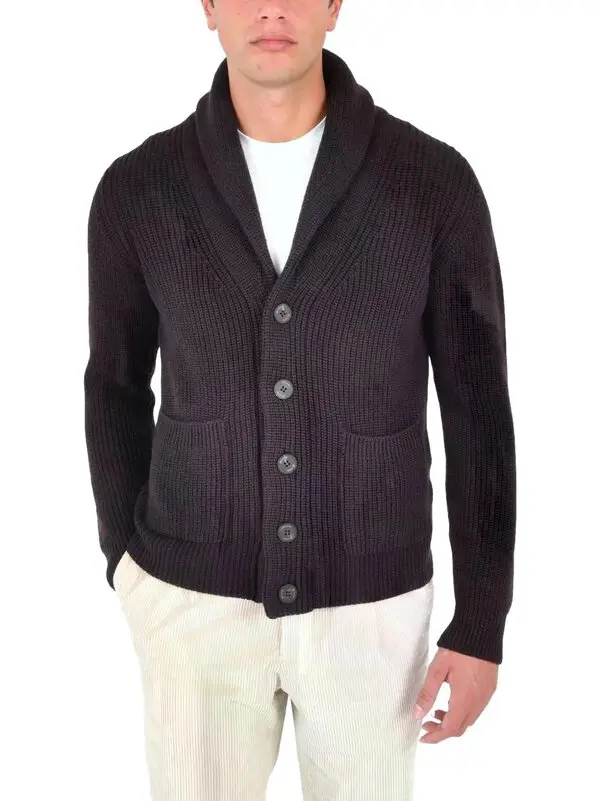 DRUMOHR Buttoned Shawl-collar Cardigan - Brown