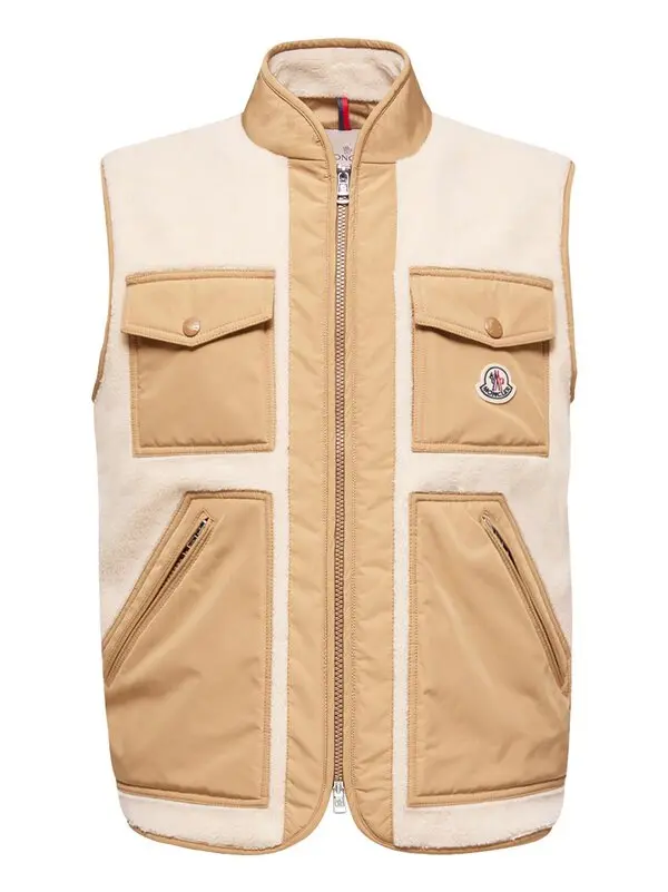 Moncler Karakai Teddy Down Vest - Beige