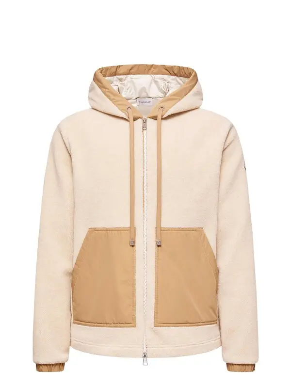 Moncler Teddy Zip-up Hoodie - Beige