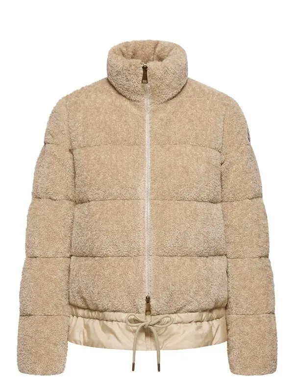 Moncler Cedre Teddy Short Down Jacket - Beige