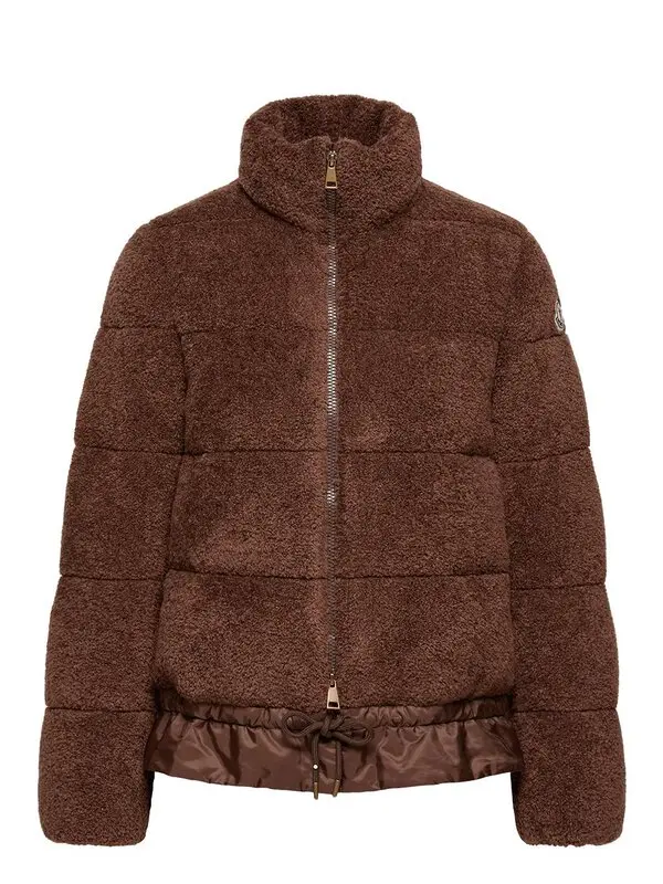 Moncler Cedre Teddy Short Down Jacket - Brown