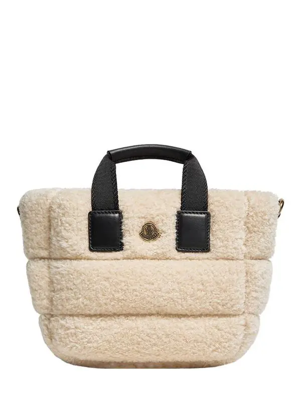 Moncler Micro Caradoc Teddy Tote Bag - White