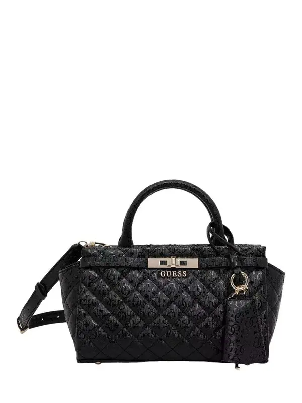 Guess Quilted Logo-pattern Tote - Black