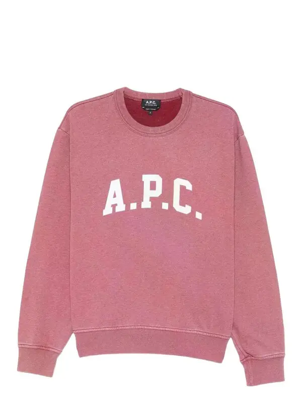 A.p.c. Logo-print Crew-neck Sweater - Pink