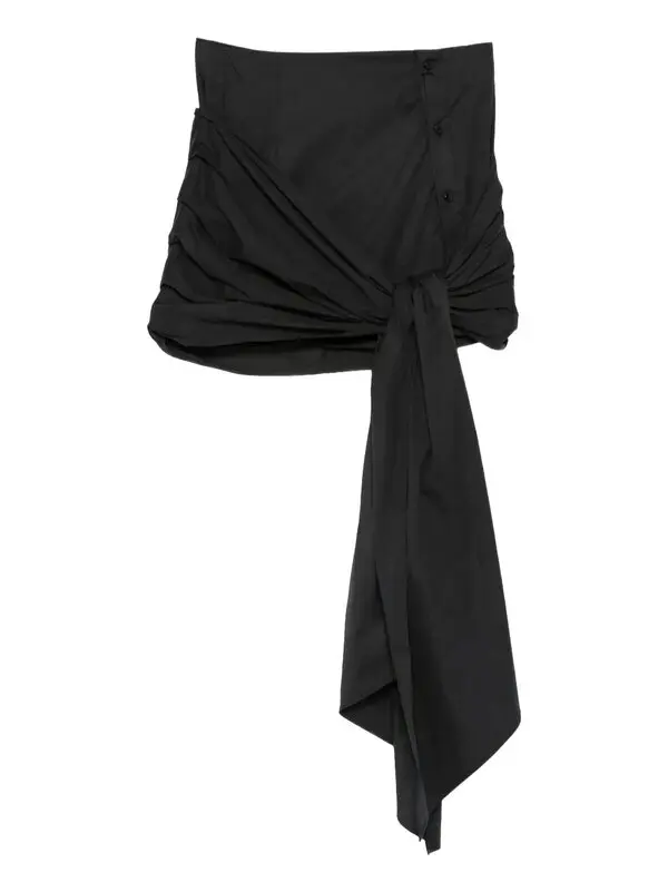 Attico Knot Button Mini Skirt - Black