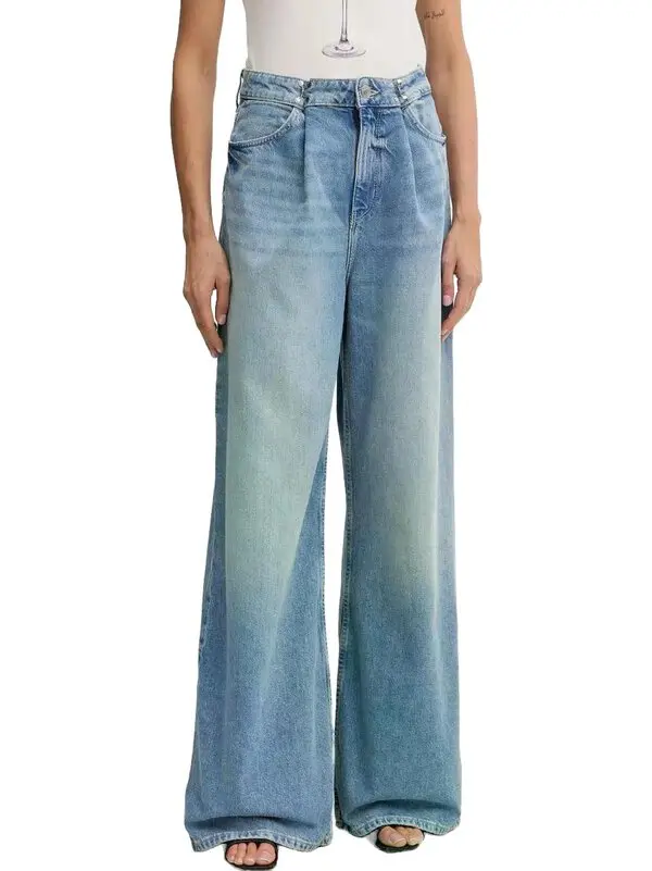 Guess Pleated Wide-leg Jeans - Blue