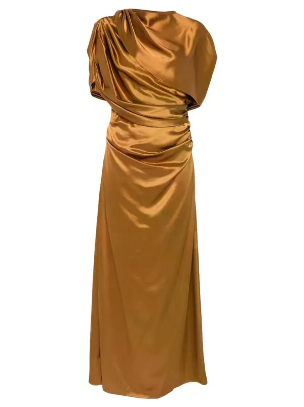 MALINA Draped Maxi Dress - Gold