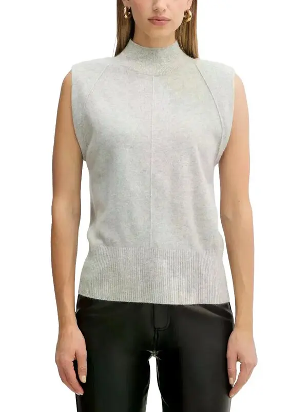 BOSS Mock Neck Sleeveless Sweater - Grey