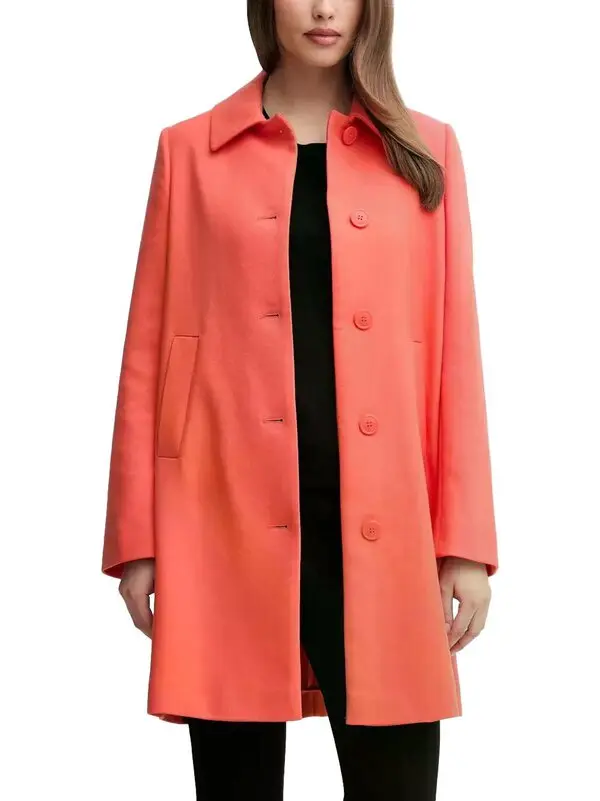BENETTON Flap Pocket Collared Coat - Orange