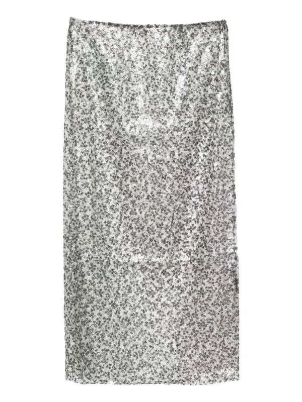 Christopher Esber Sequinned Midi Skirt - Silver