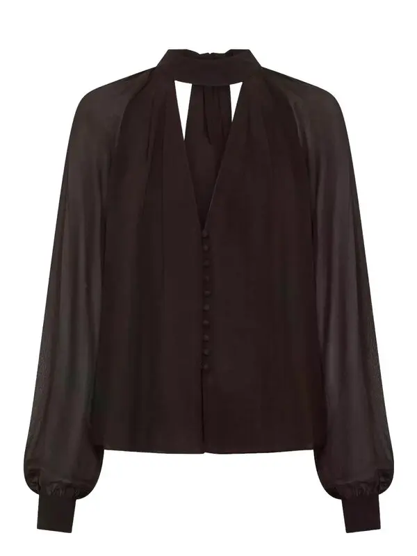 NICHOLAS Elisa Button Shirt - Brown
