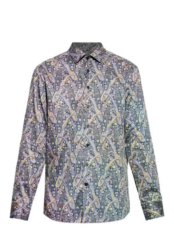 Etro Paisley-print Cotton Shirt - Purple