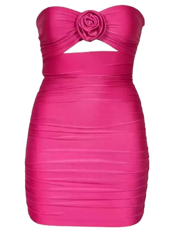 ROOM76 Strapless Rose-detail Mini Dress - Pink