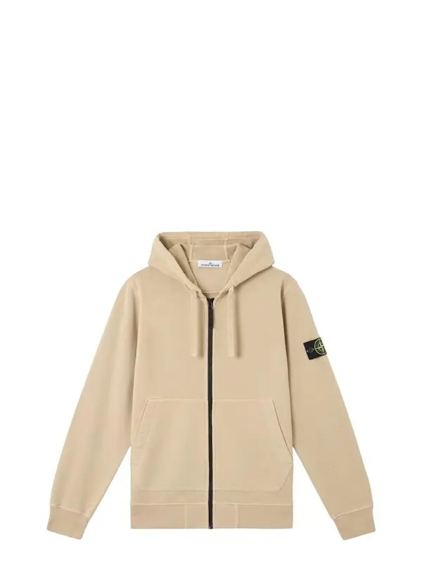 Stone Island Organic Cotton Fleece Zip-up Sweatshirt - Desert