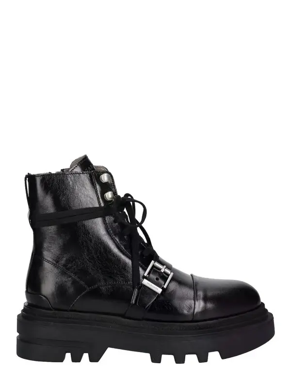ALLSAINTS 55mm Astriid Buckle Lace-up Boots - Black