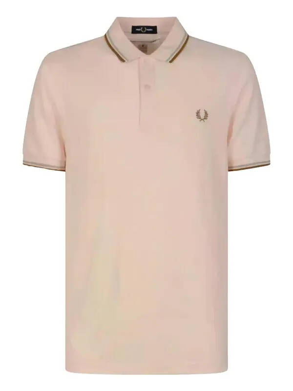 Comme Des Garçons X Fred Perry Slogan-print Polo Shirt - Pink