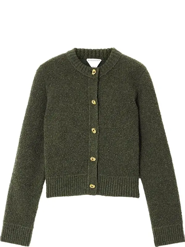 Bottega Veneta Bouclé Cardigan - Green