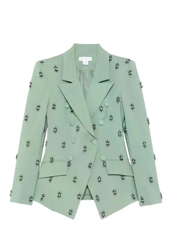 M.MARQUISE Lixia Peaked Lapel Double-breasted Blazer - Green