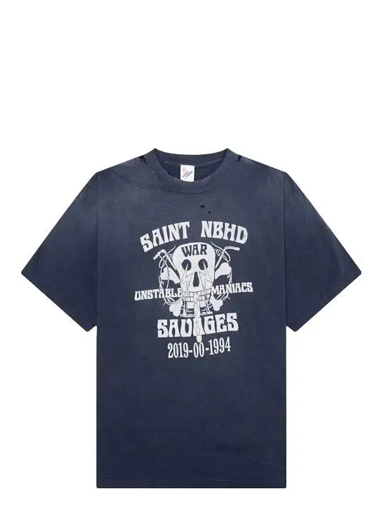 SAINT MXXXXXX X Neighborhood Saint Tee Shirt - Navy Blue
